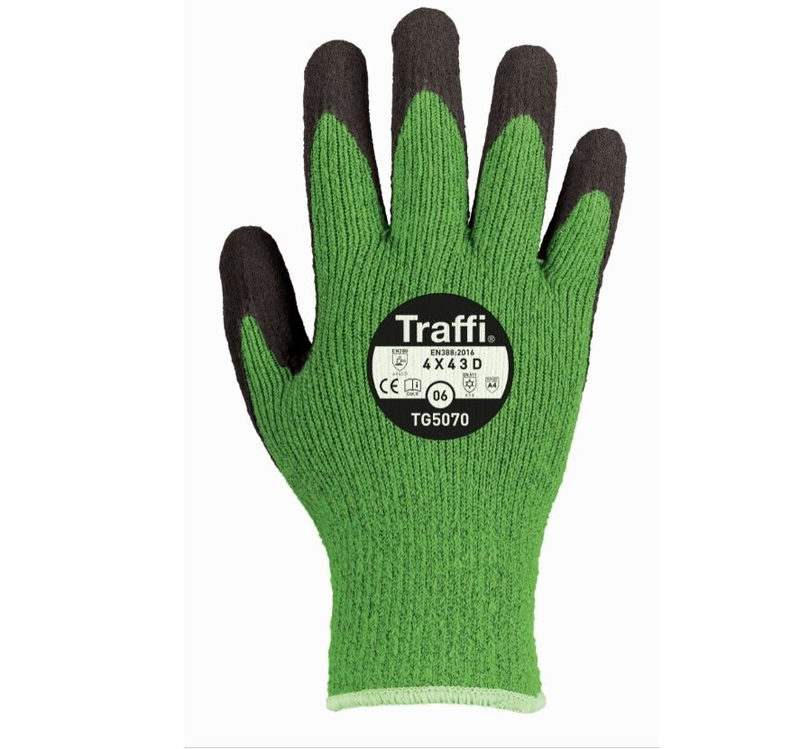 TG5070 GREEN Thermal Winter X-Dura Latex Palm Traffi Glove - Cut Level ...